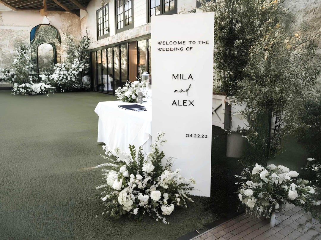 White Long Acrylic Sign, Wedding Welcome Sign, Welcome Sign Wedding ...