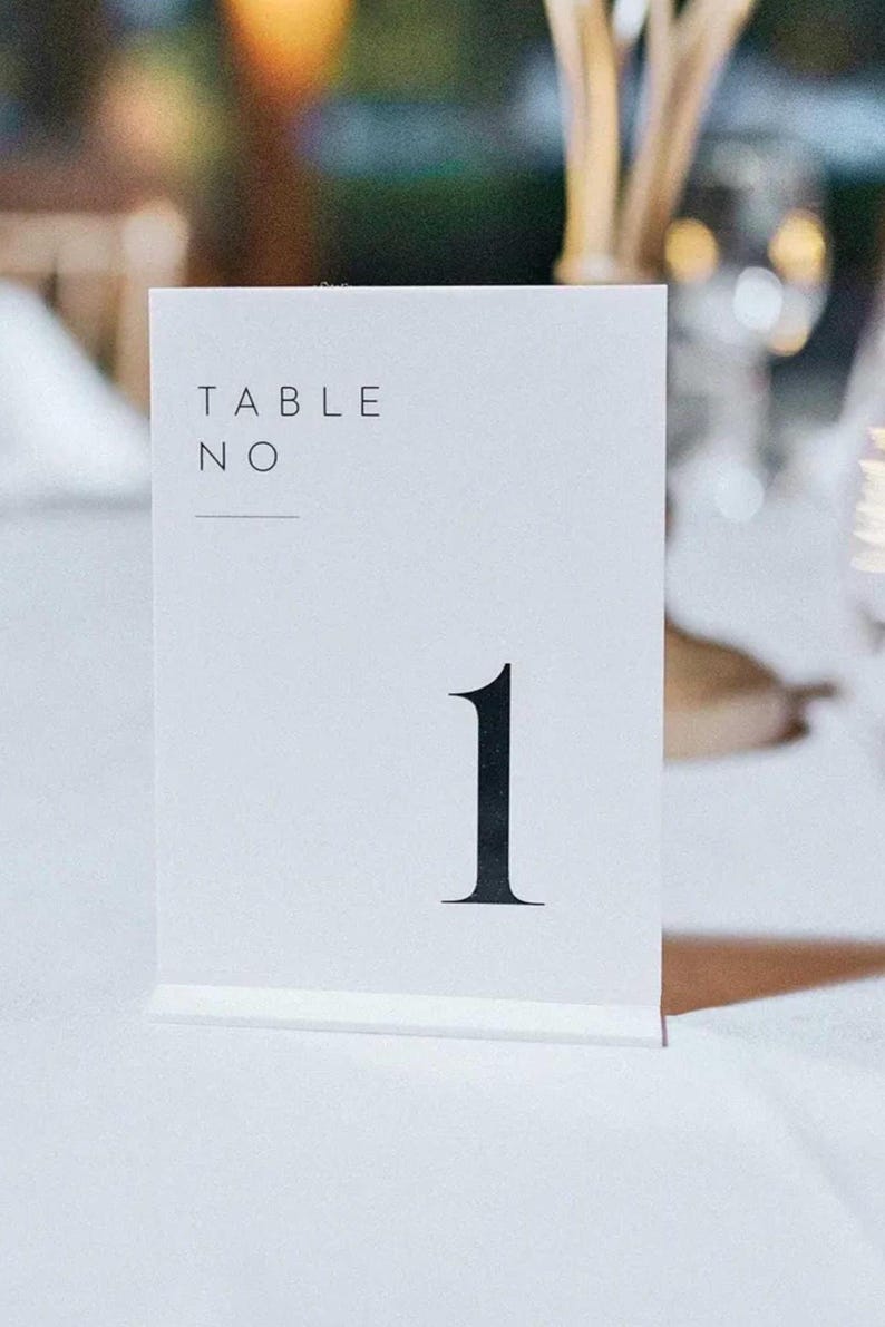 Modern White Table Numbers-acrylic Table Numbers-rectangular Table ...