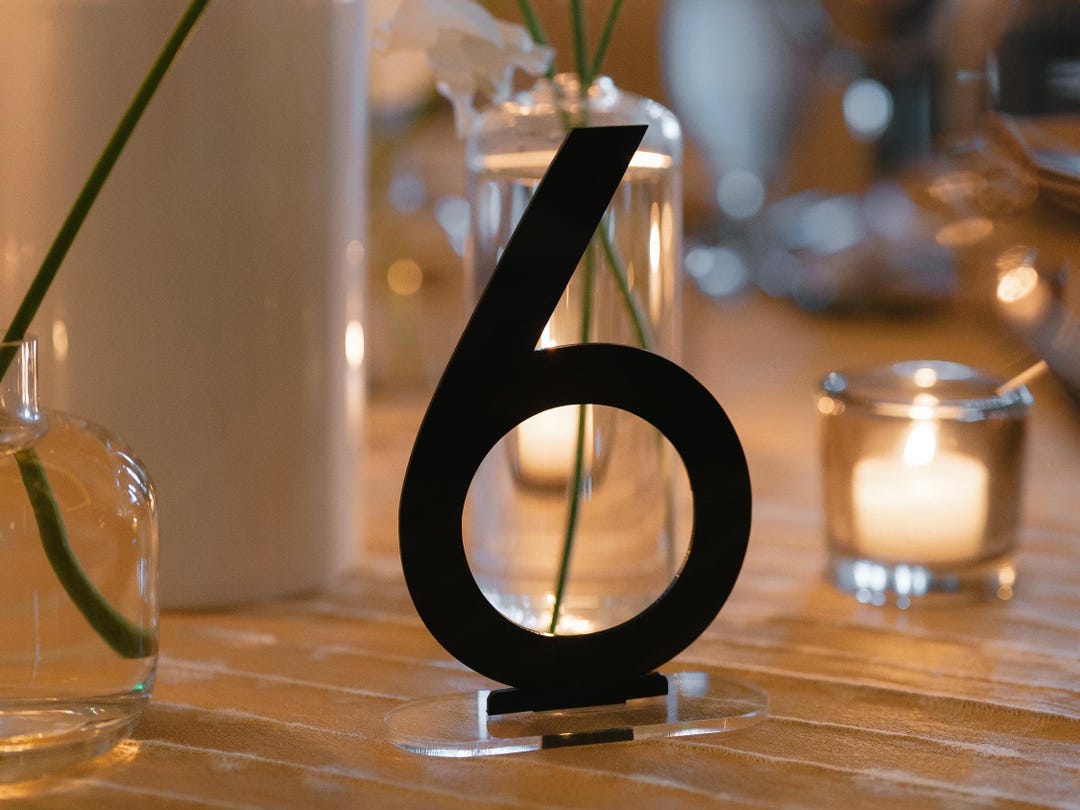Black Table Numbers, Black Bold Numeric Table Numbers, Black Wedding ...