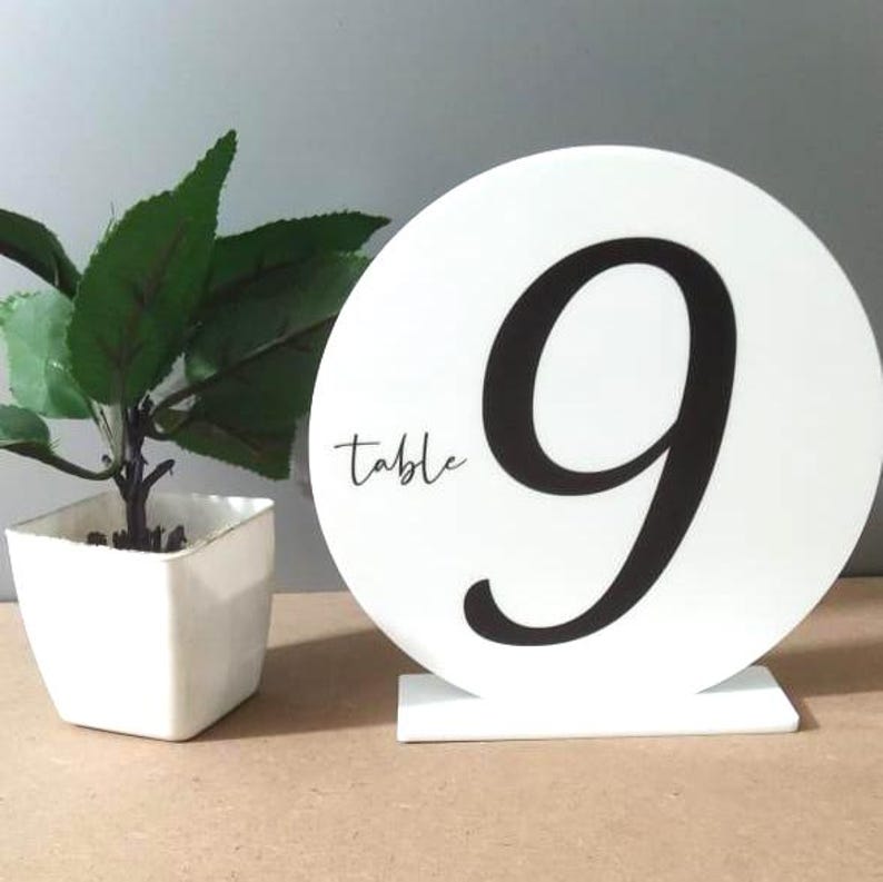White Round Table Numbers, White Wedding Decor, White Theme Wedding ...