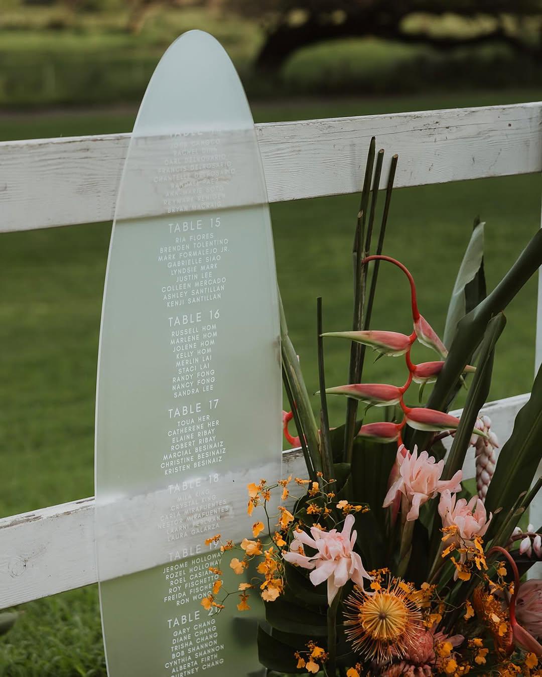 Surfboard Wedding Sign Beach Wedding Welcome Sign Surfboard Seating ...