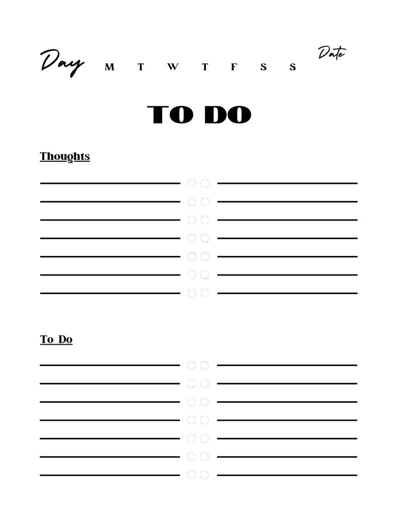 Printable Daily to Do Checklist, Daily Task List Template, Daily ...