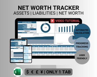 Net Worth Tracker Spreadsheet Google Sheets Digital Net Worth Goal ...