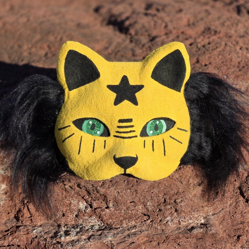 Premade Ships in 1-2 Days, Black and Yellow Cat Therian Mask, Paper ...