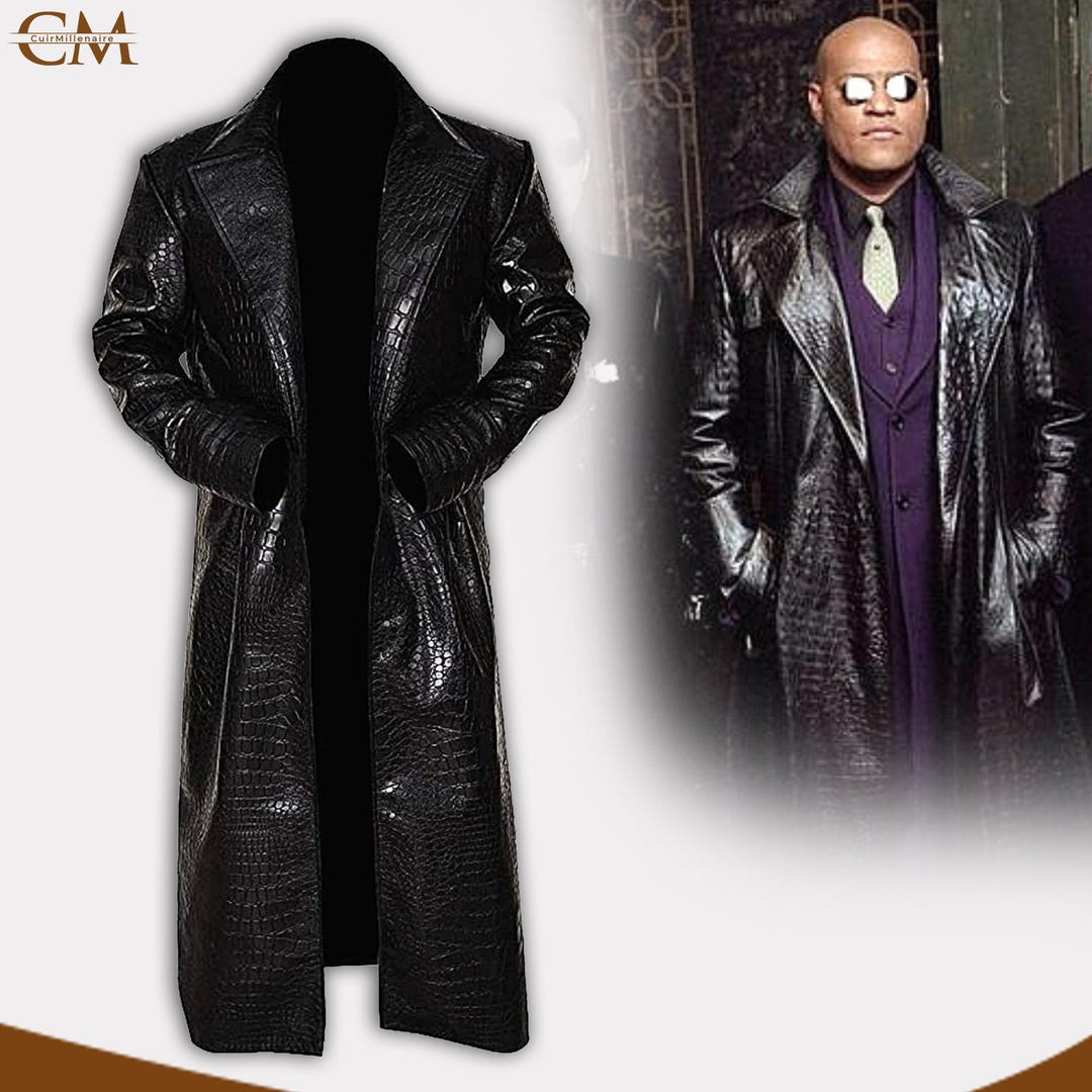 Morpheus Leather Cosplay Trench Coat the Matrix Laurence Fishburne the ...