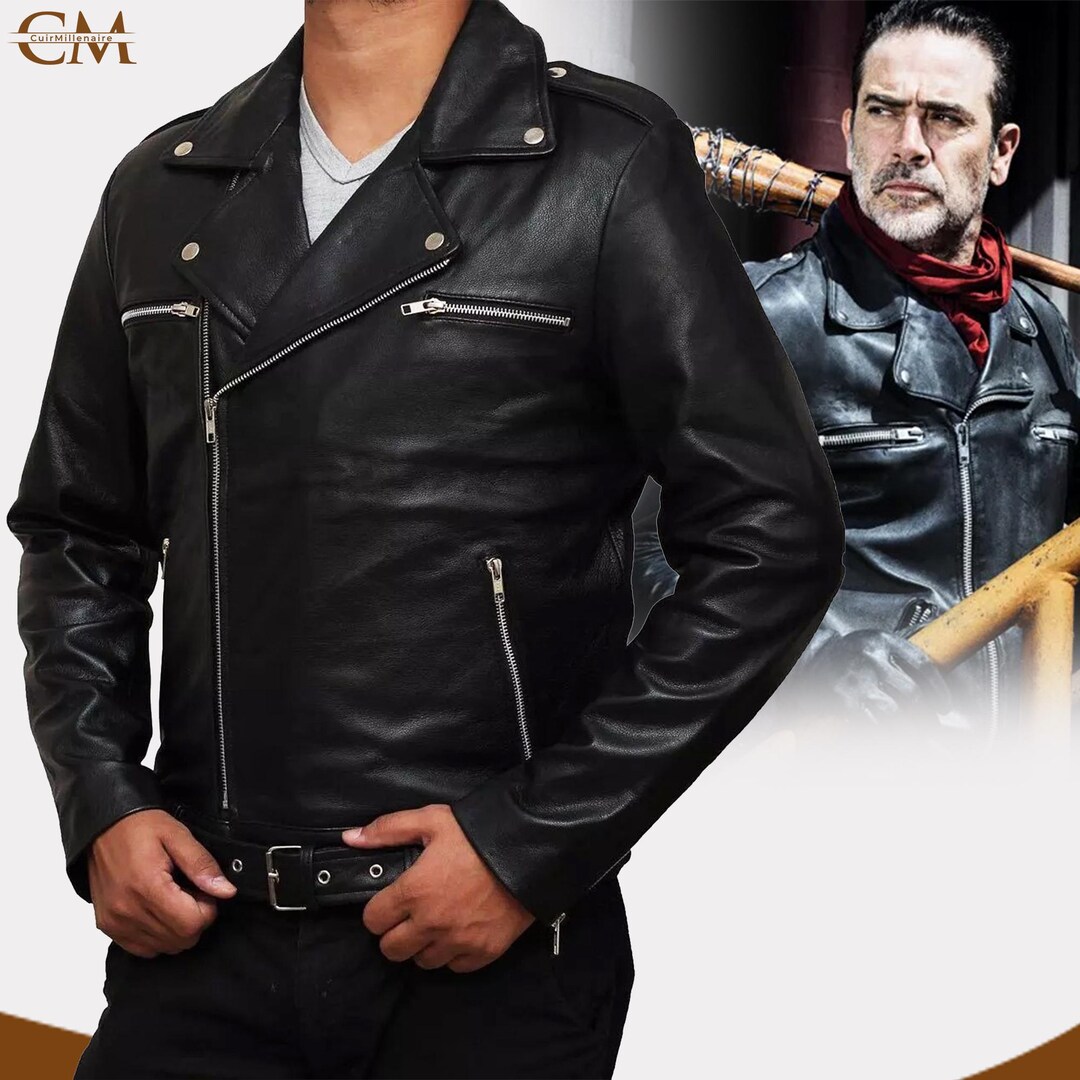 Negan Leather Jacket the Walking Dead Cosplay Leather Jacket Best Gift ...