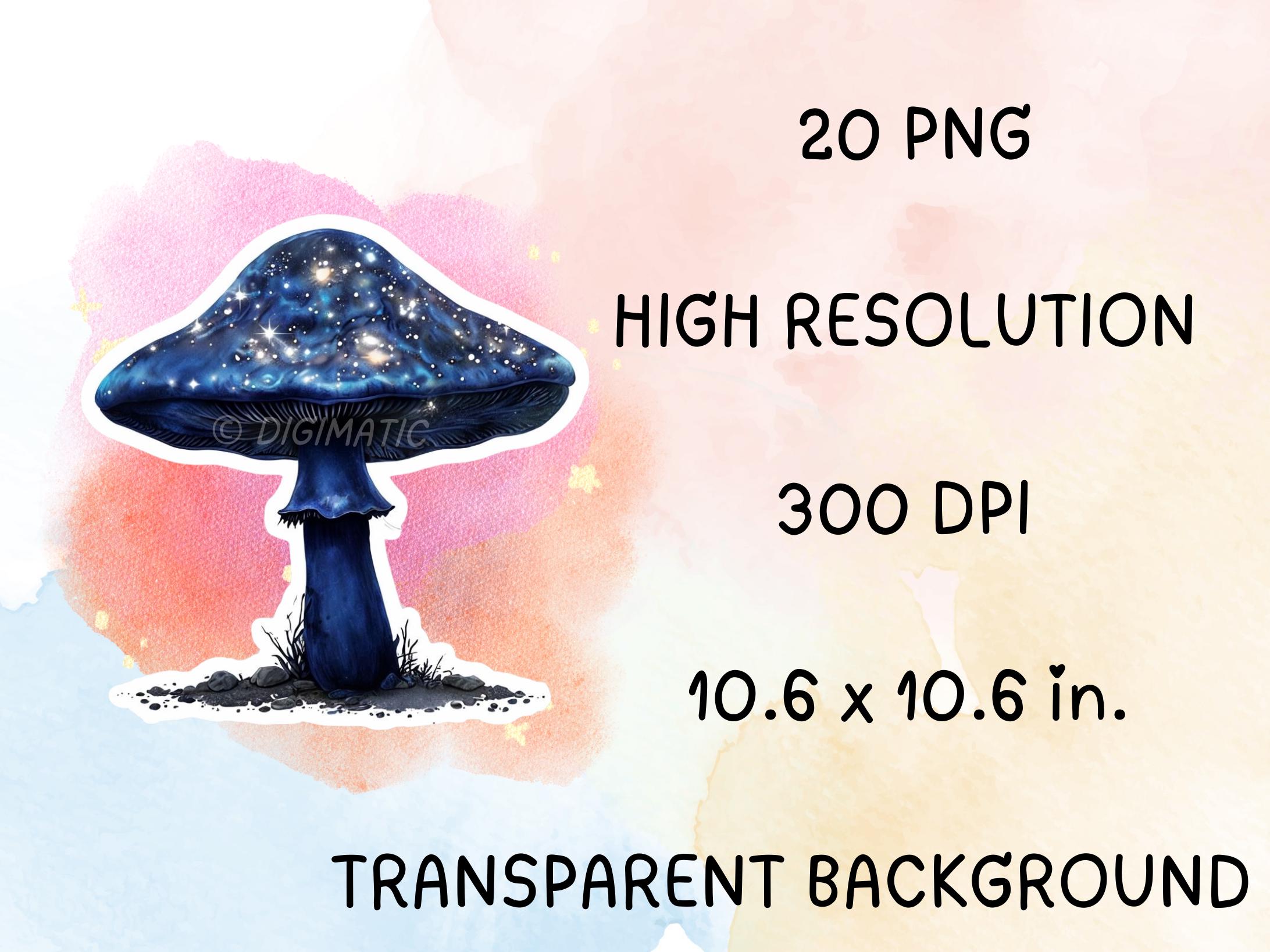 Mystic Mushroom Clipart, Digital Mushroom Art, Mushroom SVG, Woodland ...