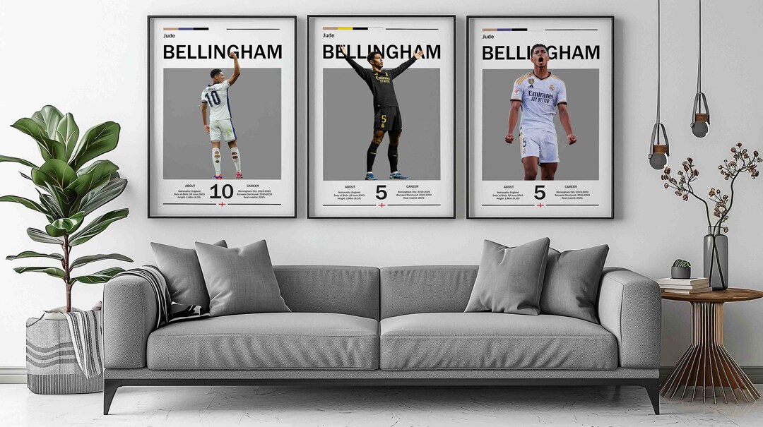 Jude Bellingham Poster Set, Soccer Wall Art (digital Download) - Etsy