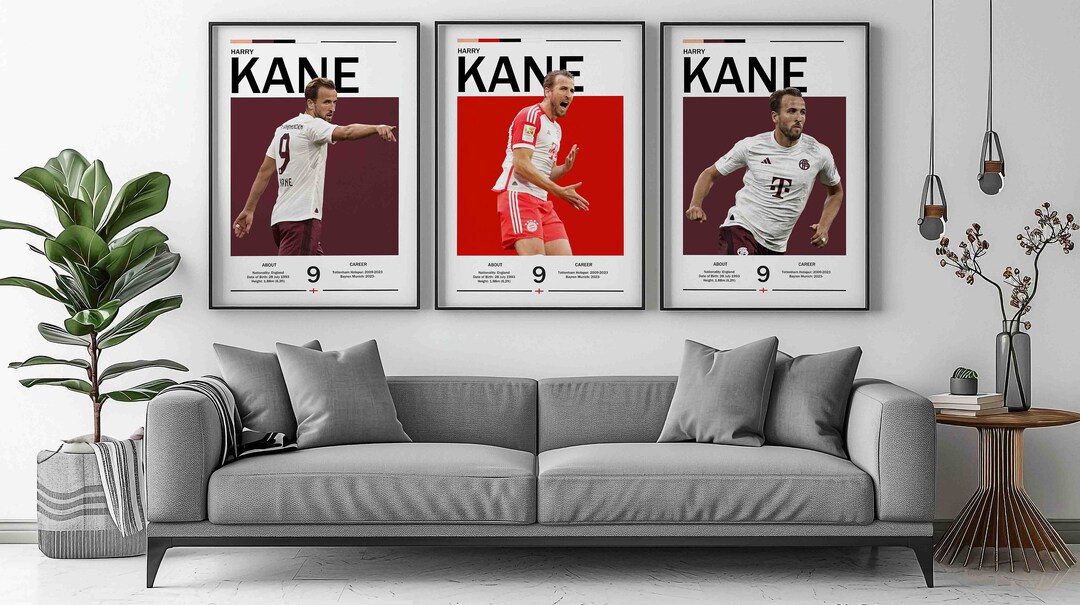 Harry Kane Poster Set, England Football Art (digital Download) - Etsy