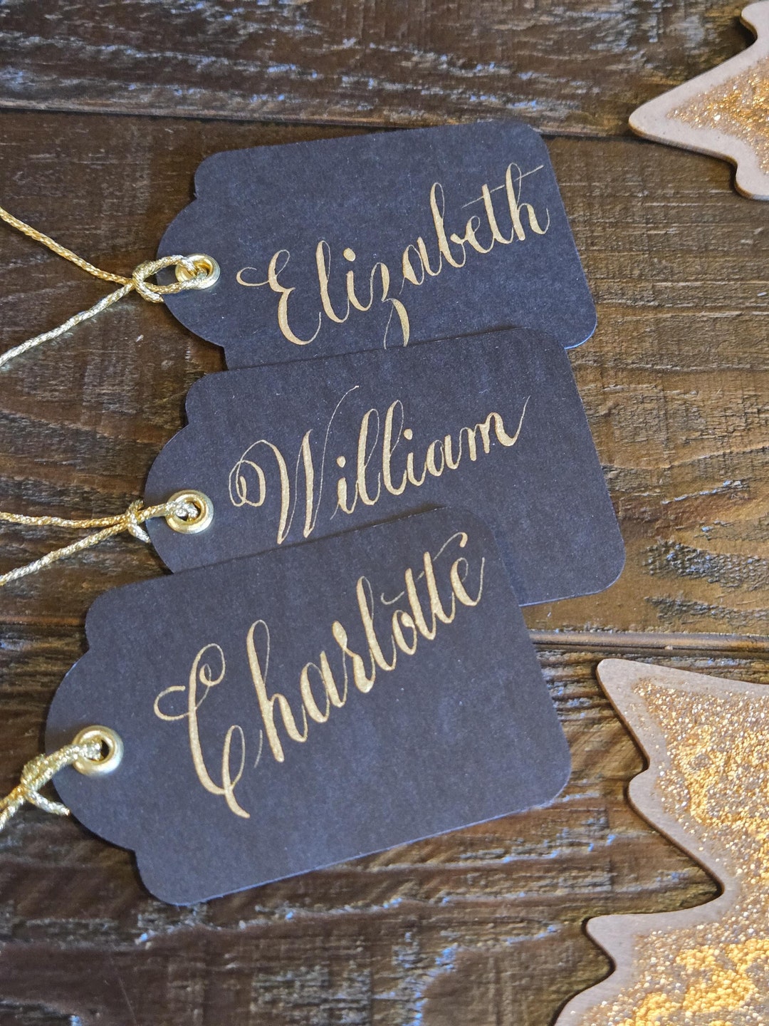 Black and Gold Gift Tag, Personalized Gift Tags for Weddings or ...