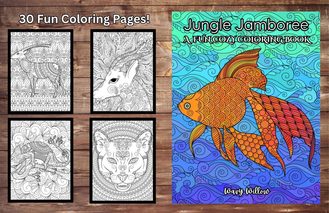 Jungle Jamboree: A Fun Cozy Coloring Book - Etsy