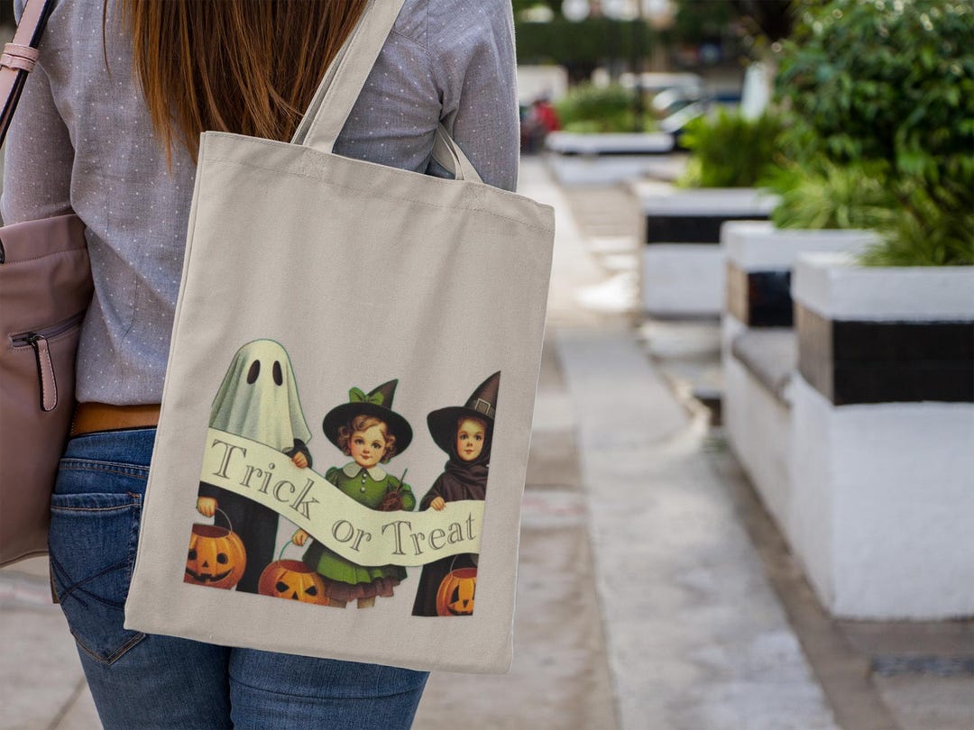 Trick or Treating Bag, Trick or Treating Tote, Halloween Tote Bag ...