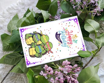 Teenage Mutant Ninja Turtle Birthday Card - Etsy