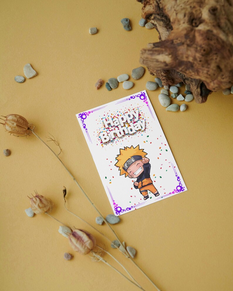 Naruto Uzumaki Birthday Card (anime Style Greeting Card - Etsy