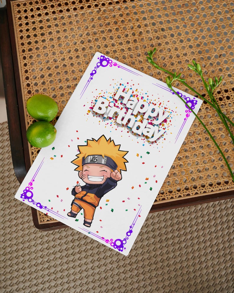 Naruto Uzumaki Birthday Card (anime Style Greeting Card - Etsy