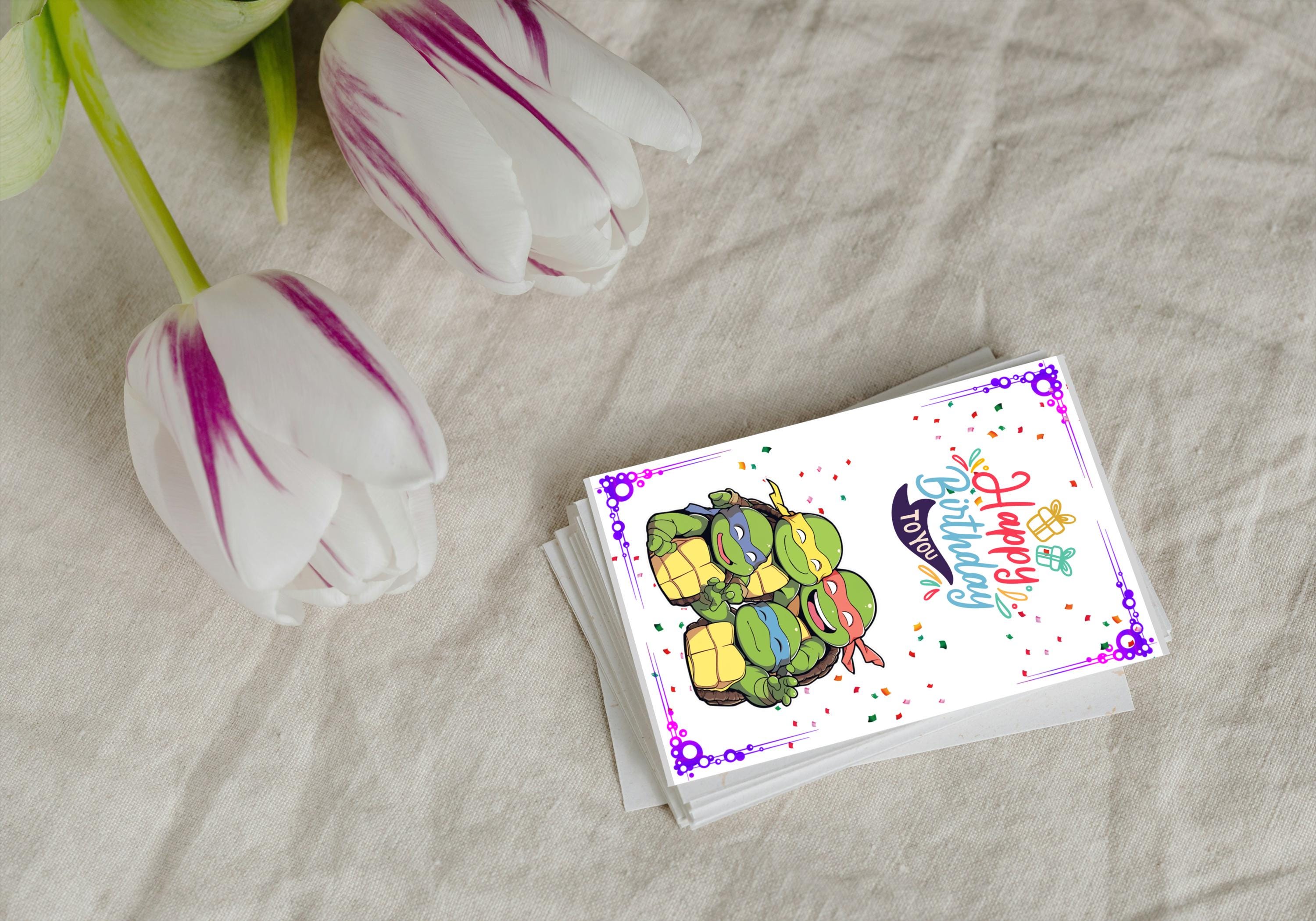 Teenage Mutant Ninja Turtle Birthday Card - Etsy