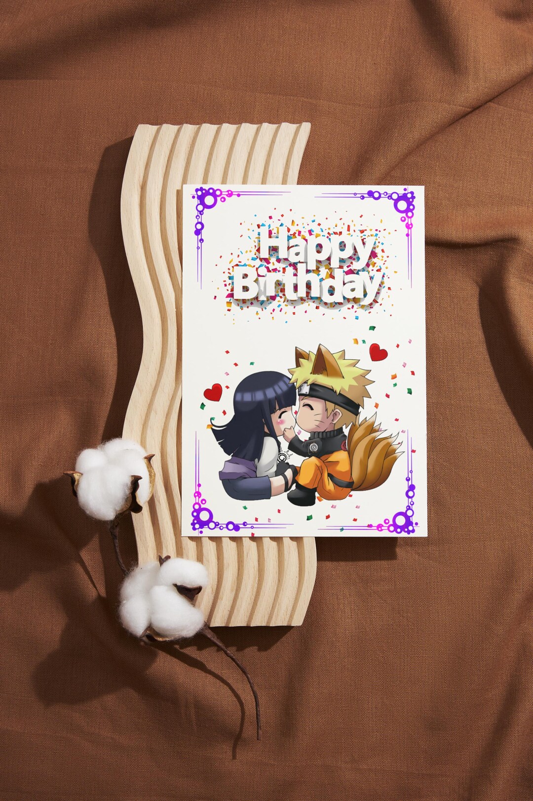 Naruto X Hinata Birthday Card (anime Style Greeting Card) - Etsy