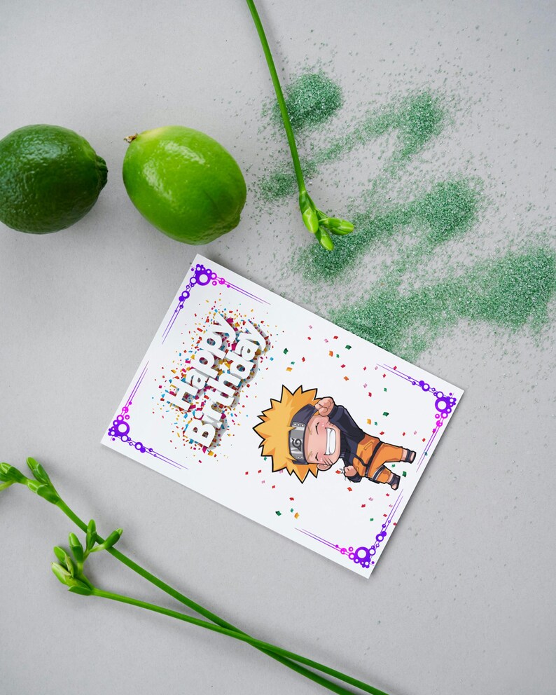Naruto Uzumaki Birthday Card (anime Style Greeting Card - Etsy