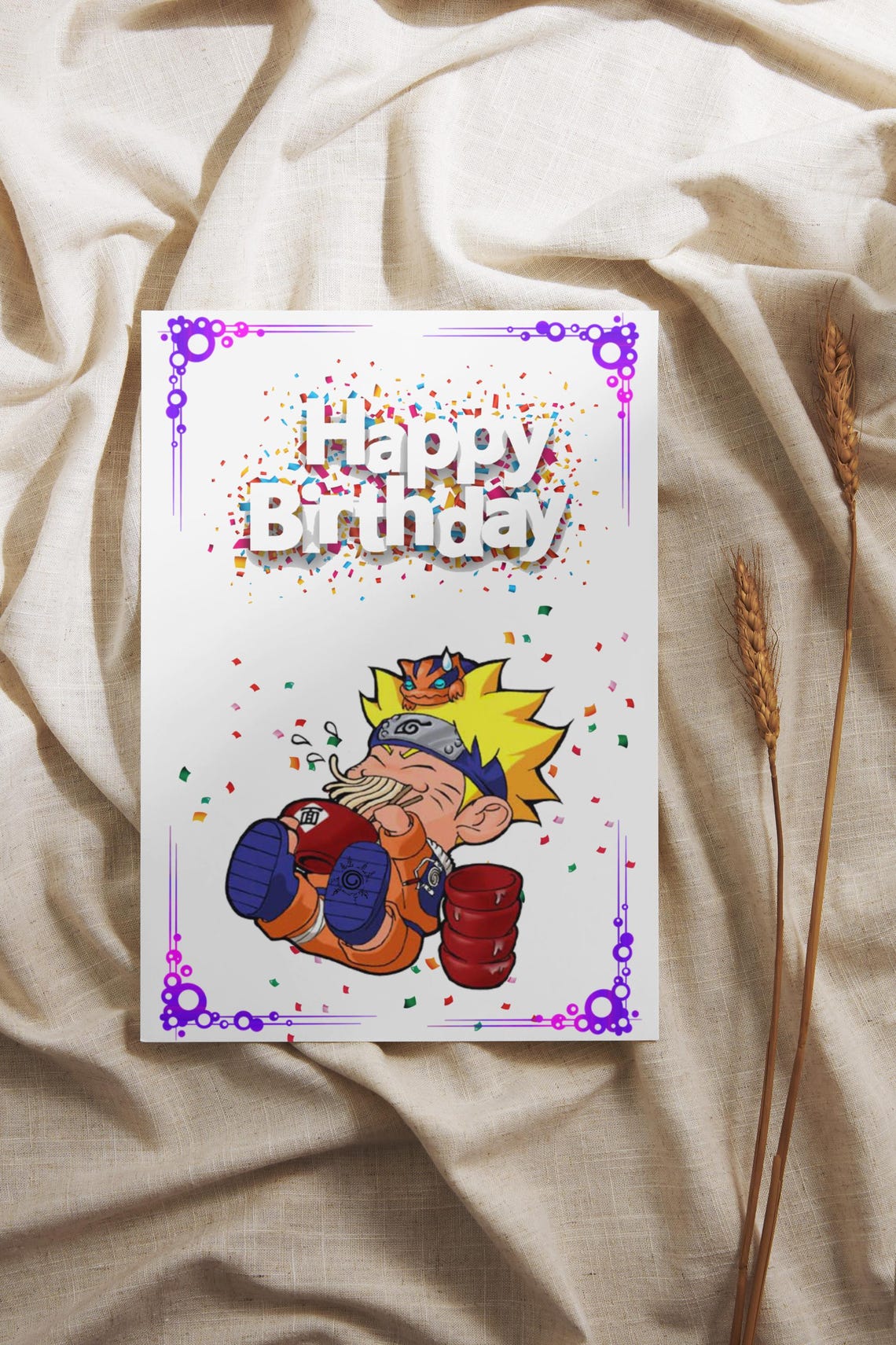 Naruto Birthday Card (anime Style Greeting Card) - Etsy