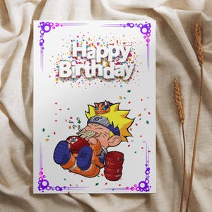 Naruto Birthday Card (anime Style Greeting Card) - Etsy