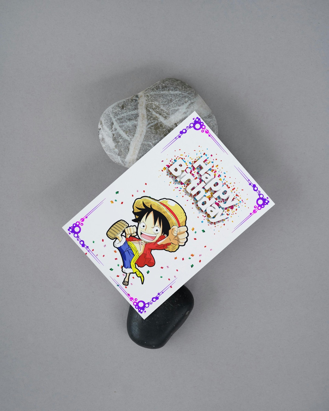 Luffy One Piece Birthday Card (anime Style Greeting Card) - Etsy