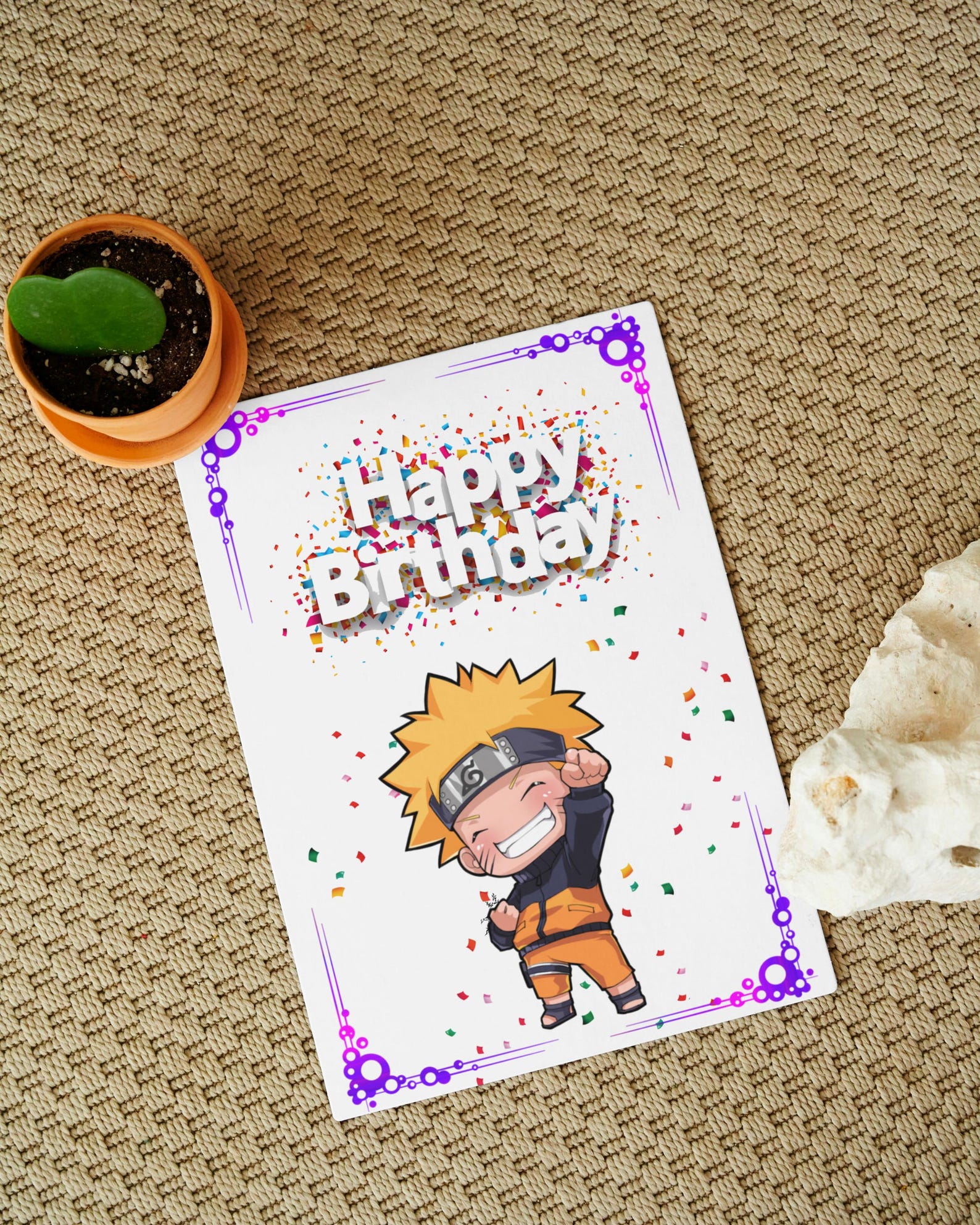 Naruto Uzumaki Birthday Card (anime Style Greeting Card - Etsy
