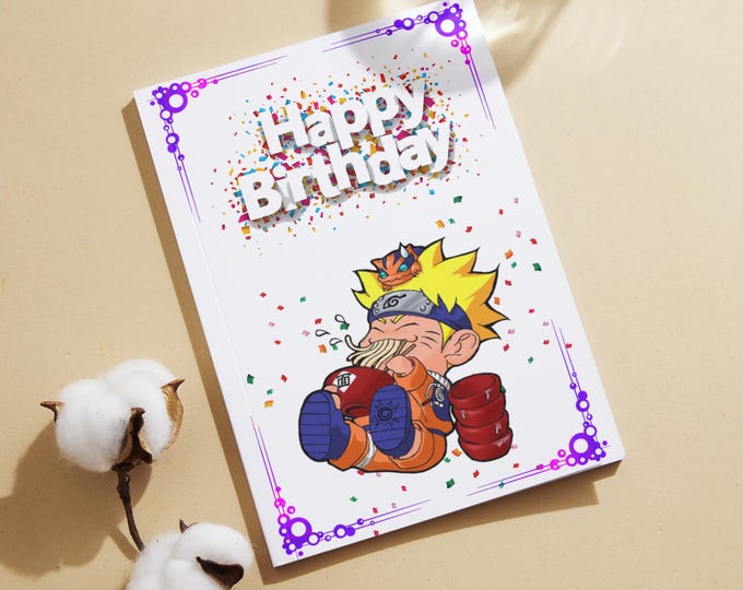 Naruto Birthday Card (anime Style Greeting Card) - Etsy