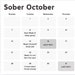 Sober October Wall Calendar - Etsy