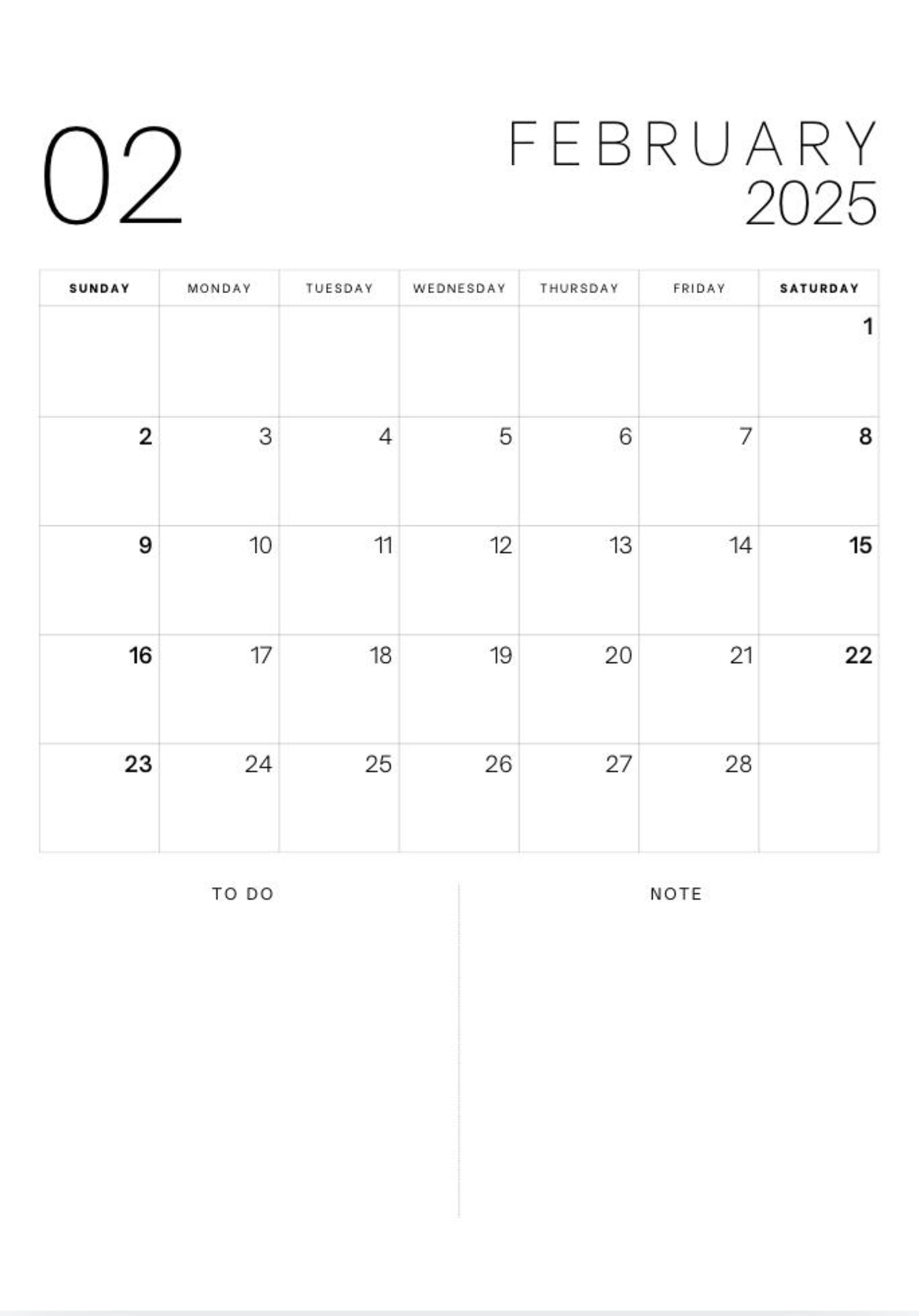 Simple Clean 2025 Monthly Calendar for Wall (simple Clean Aesthetic) - Etsy