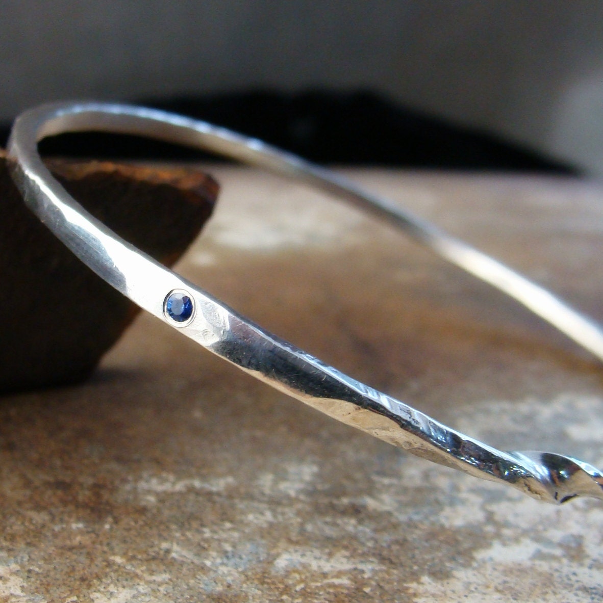 Simple Twist Bangle Sterling Silver Bangle Bracelet With a - Etsy