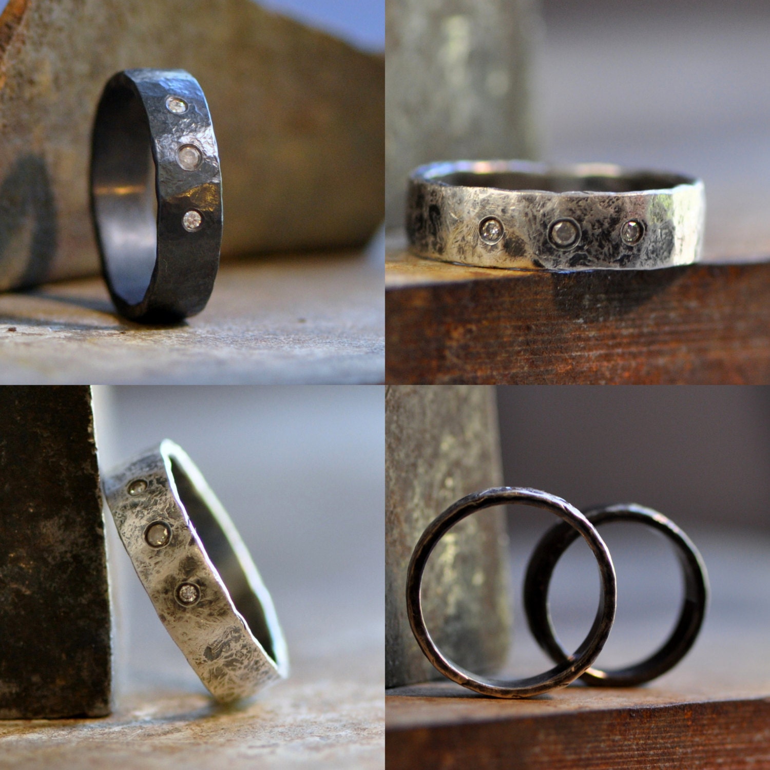 Sterling Silver Wide Ring Band Organic Texture Matte Finish - Etsy