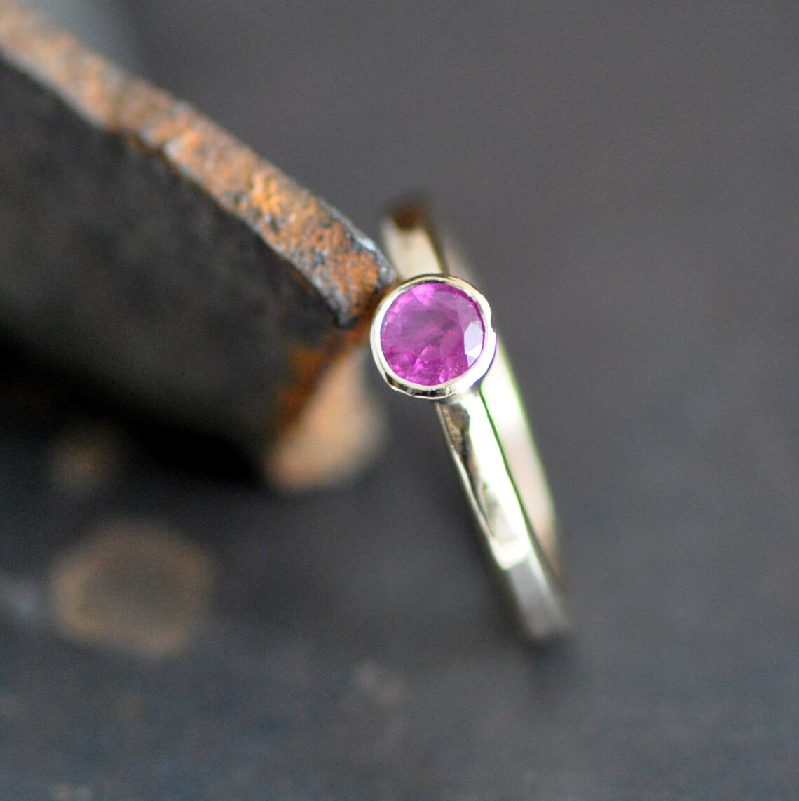Ruby Ring 14k Gold Ring With Faceted Ruby July Birthstone - Etsy