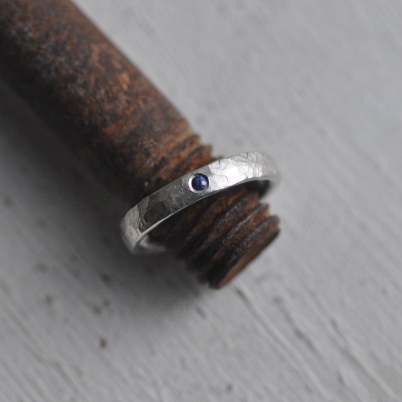 Sterling Silver Ring With Flush Set Stone of Your Choice - Etsy
