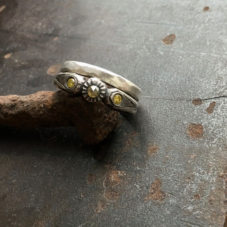 Ruby Relic Ring in Sterling Silver With Diamond Flush - Etsy