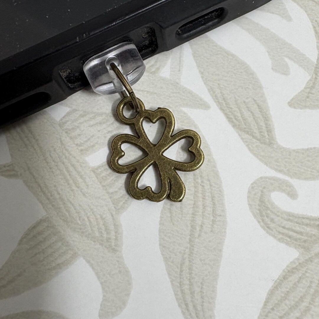 Shamrock | Lucky Four Leaf Clover | Dust Plug | Phone Charm | USB-C ...