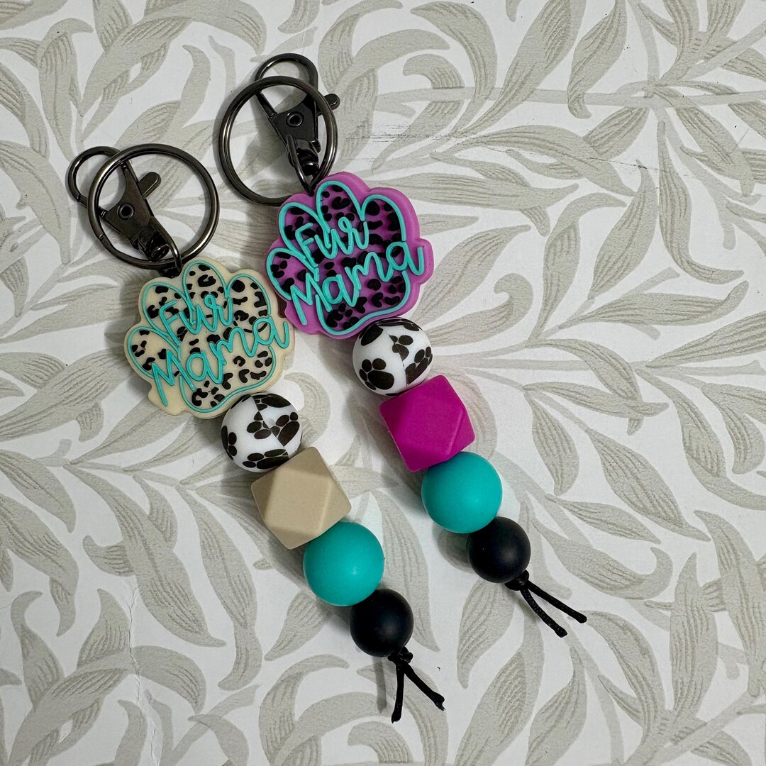 Fur Mama Silicone Beaded Keychain: Pet Lover Gift - Etsy