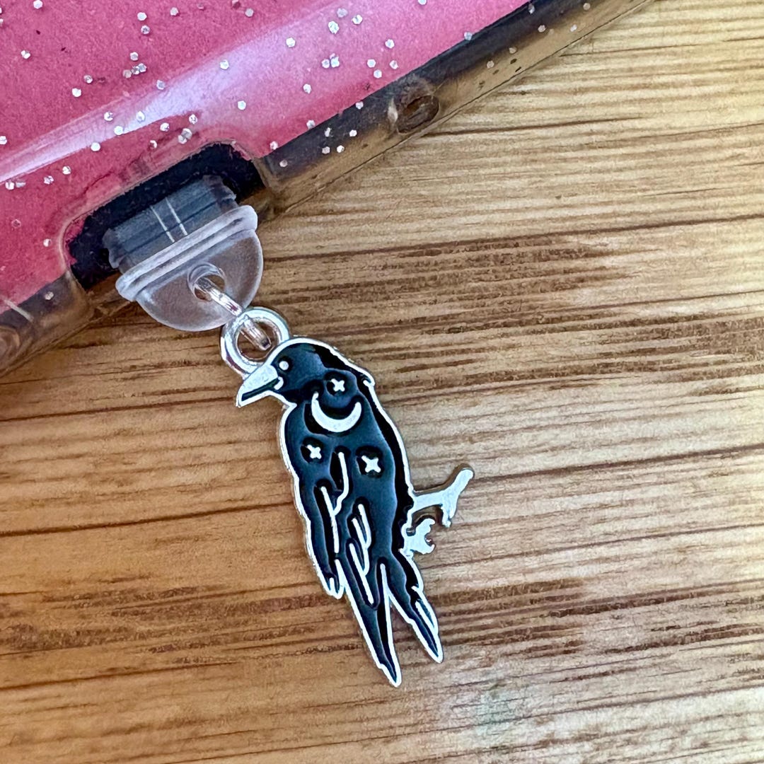 Dust Plug: Raven | Phone Charm, Ereader Charm | Usb-c, Lightning ...