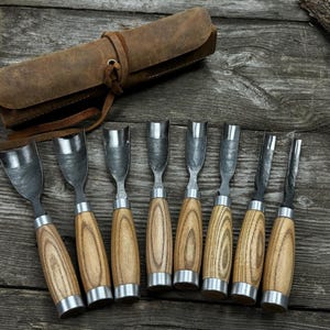 Hand-forged Spoon Carving Gouge – Sharp Carbon 52100 Steel Blades ...