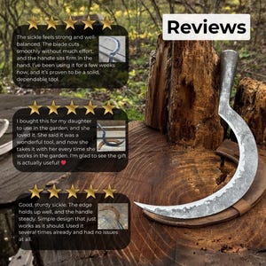 Sickle With Forged Handle. Razor Sharp Blade. Hand Forged From Hardened ...