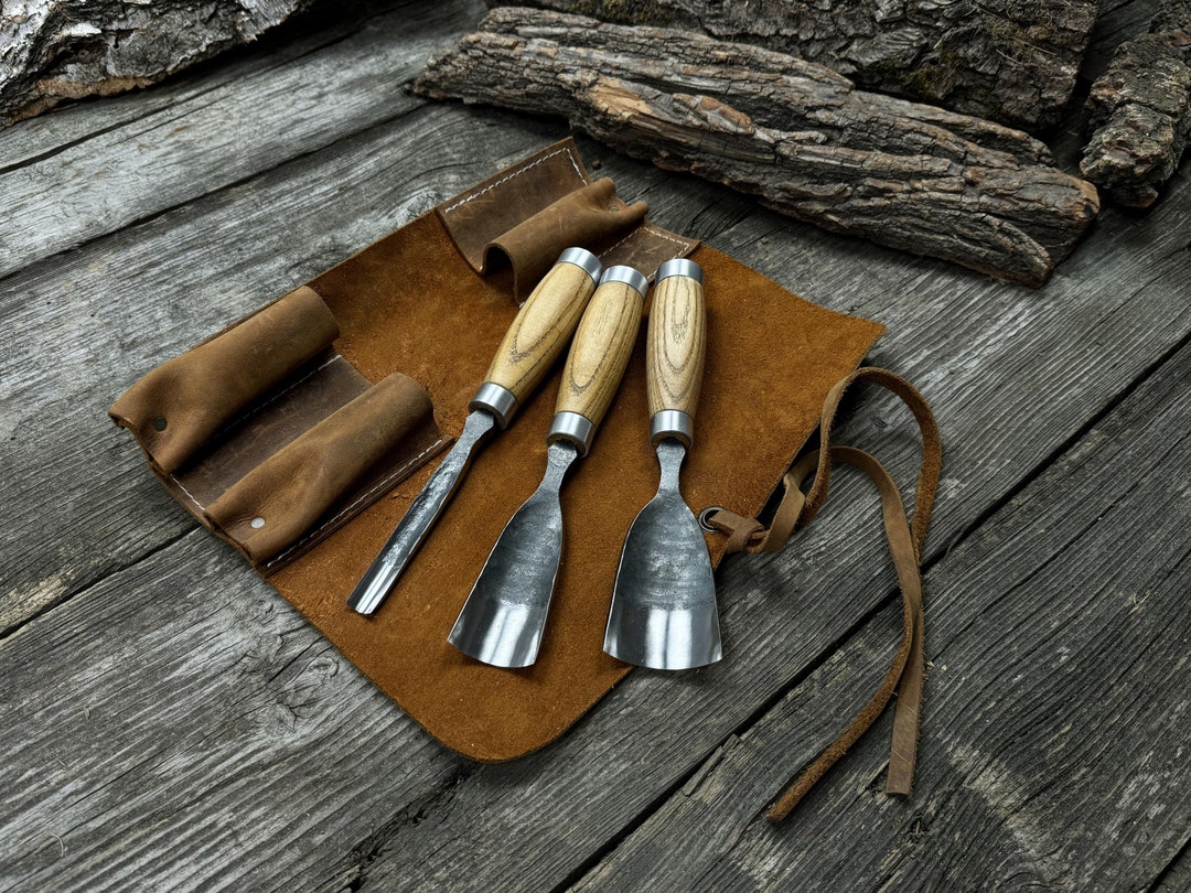 3-piece Wood Carving Gouge Set. Razor Sharp Blades. Hand Forged From ...