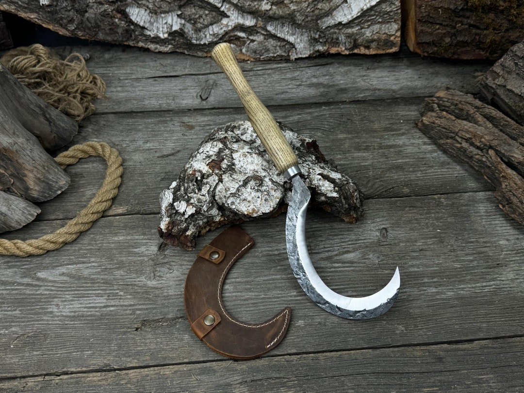 Medium Sickle With Long Handle. Razor Sharp Blade. Hand-forged From ...