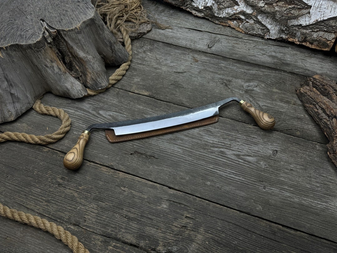 Big Curved Drawknife. Sharp Blade. Hand Forged From Hardened Carbon ...