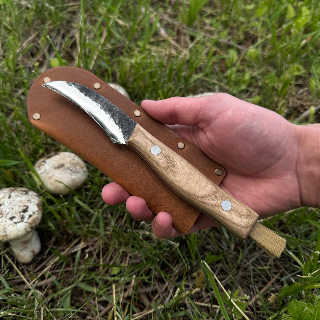 Hand-forged Knife for Mushroom Foraging. Sharp Carbon Steel Blade ...