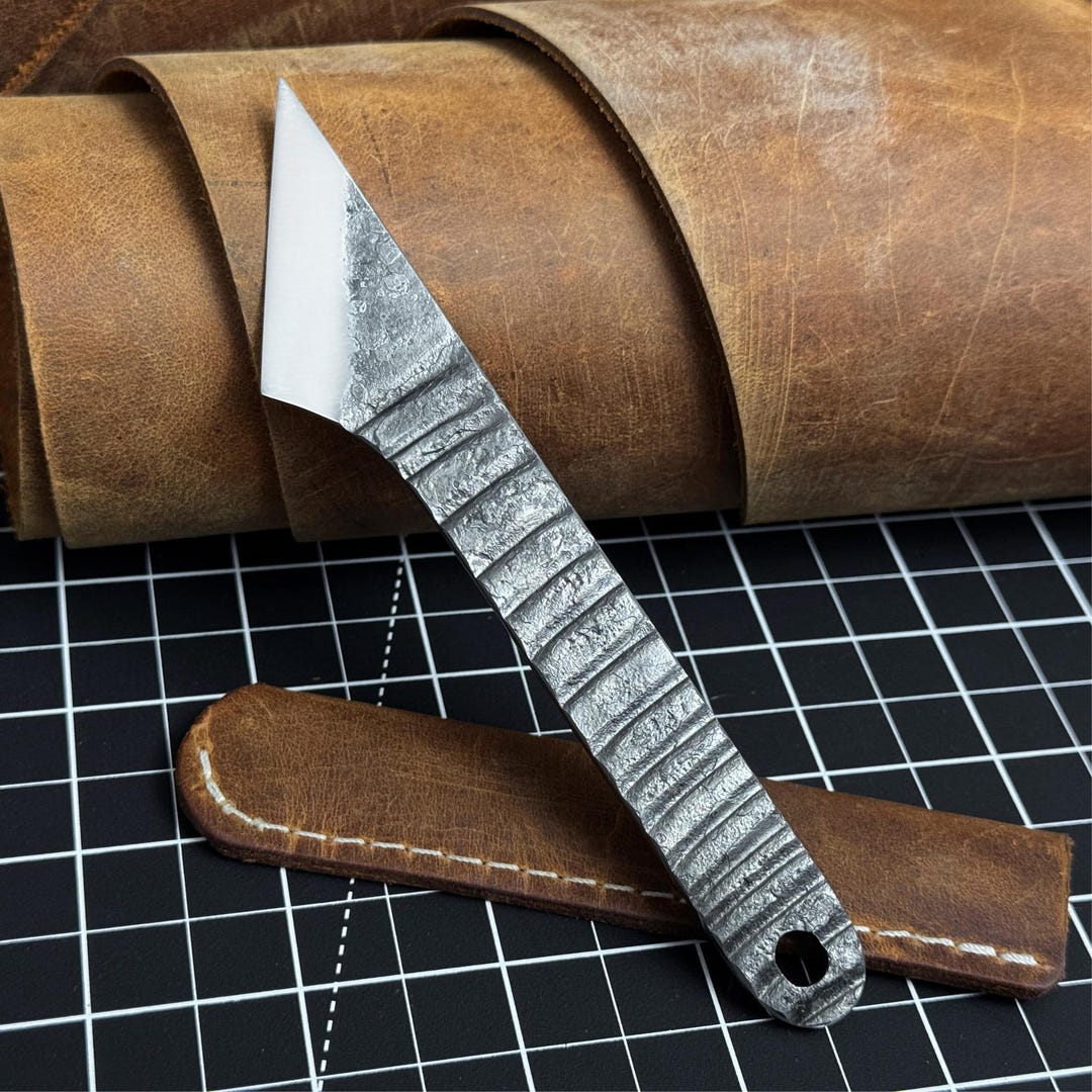 Forged Kiridashi – Razor-sharp Carbon 52100 Steel Knife, Leather Sheath ...