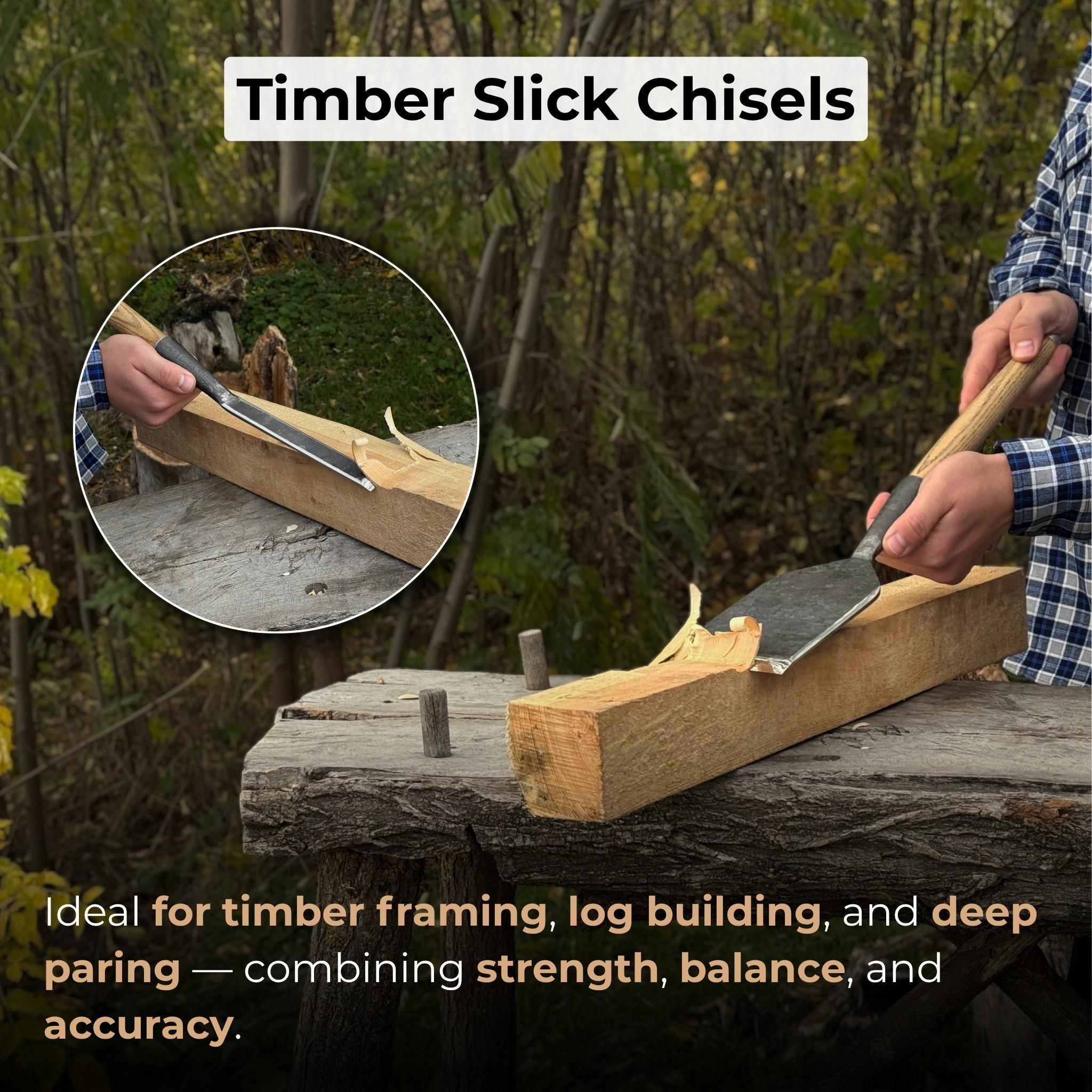 Hand-forged Timber Framing Chisels – 52100 Carbon Steel Blades, Ash ...