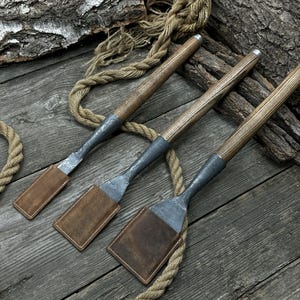 3-piece Flat Short Chisel Set. Sharp Straight Blade. Hand Forged From ...