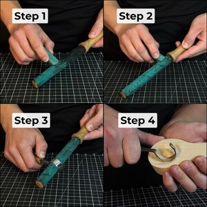 Round Leather Strop for Knife Sharpening. Polishing Paste Included. Ash ...