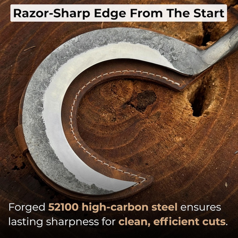 Small Sickle With Forged Handle. Sharp Blade. Hand Forged From Hardened ...