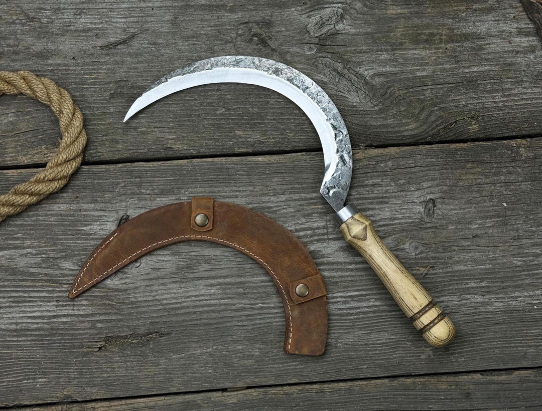 Large Sickle. Razor Sharp Blade. Hand Forged From Hardened Carbon 52100 ...