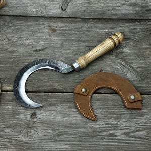 Small Garden Sickle. Razor Sharp Blade. Hand Forged From Hardened ...